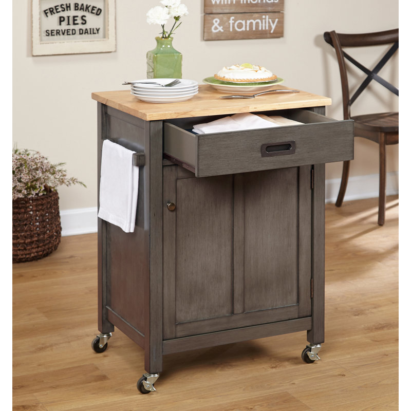 Gracie Oaks Jonesville Rolling Kitchen Cart & Reviews | Wayfair