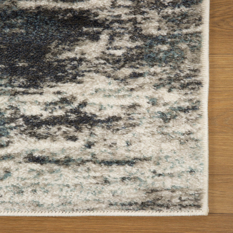 17 Stories Patnos Bohemian Performance Blue/Gray Rug | Wayfair