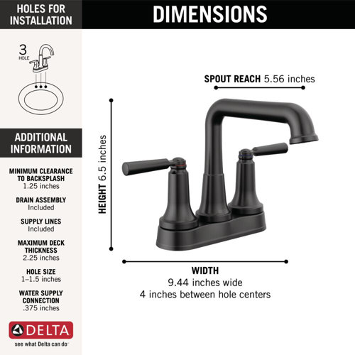 Delta SAYLOR™ Two Handle Centerset Bathroom Faucet & Reviews | Wayfair