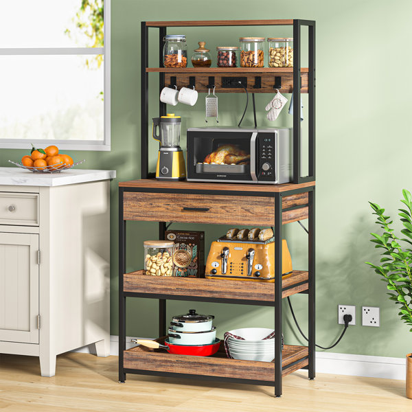 17 Stories Rozel 31.4961'' Standard Baker's Rack with Microwave ...