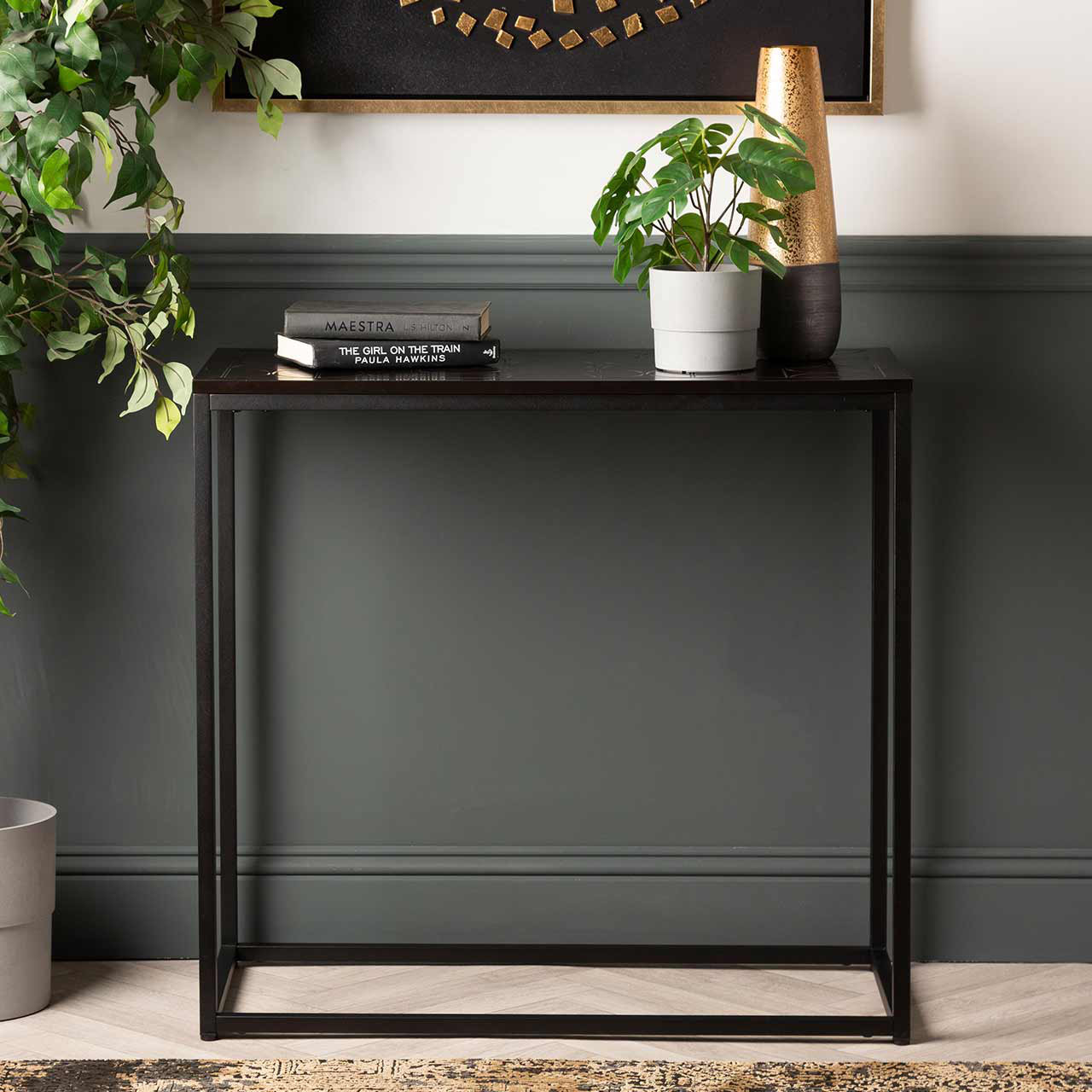 17 Stories Janlucas 80cm Console Table for Living Room Furniture, Metal ...