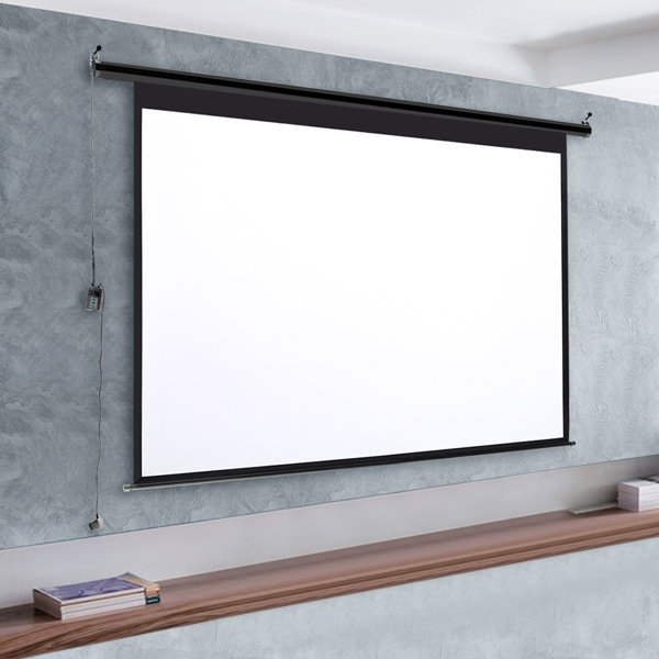 Inbox Zero White Electric Wall Mounted Projector Screen | Wayfair.co.uk