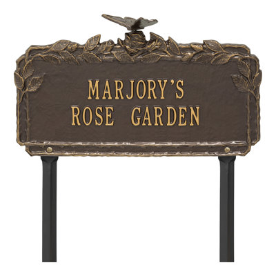 Whitehall Products Butterfly Rose Personalized Garden Sign & Reviews ...