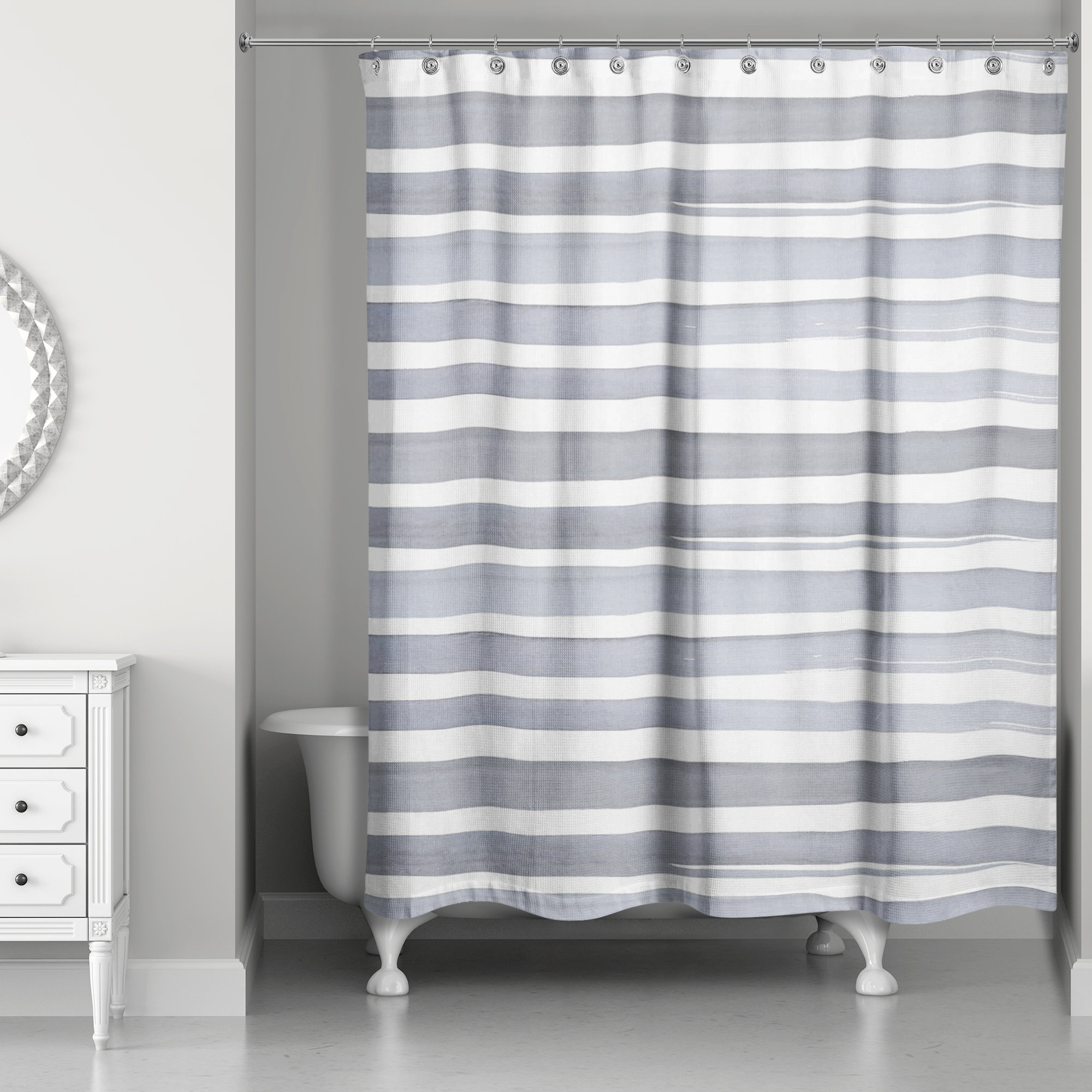 Rosecliff Heights Araldo Striped Single Shower Curtain Wayfair