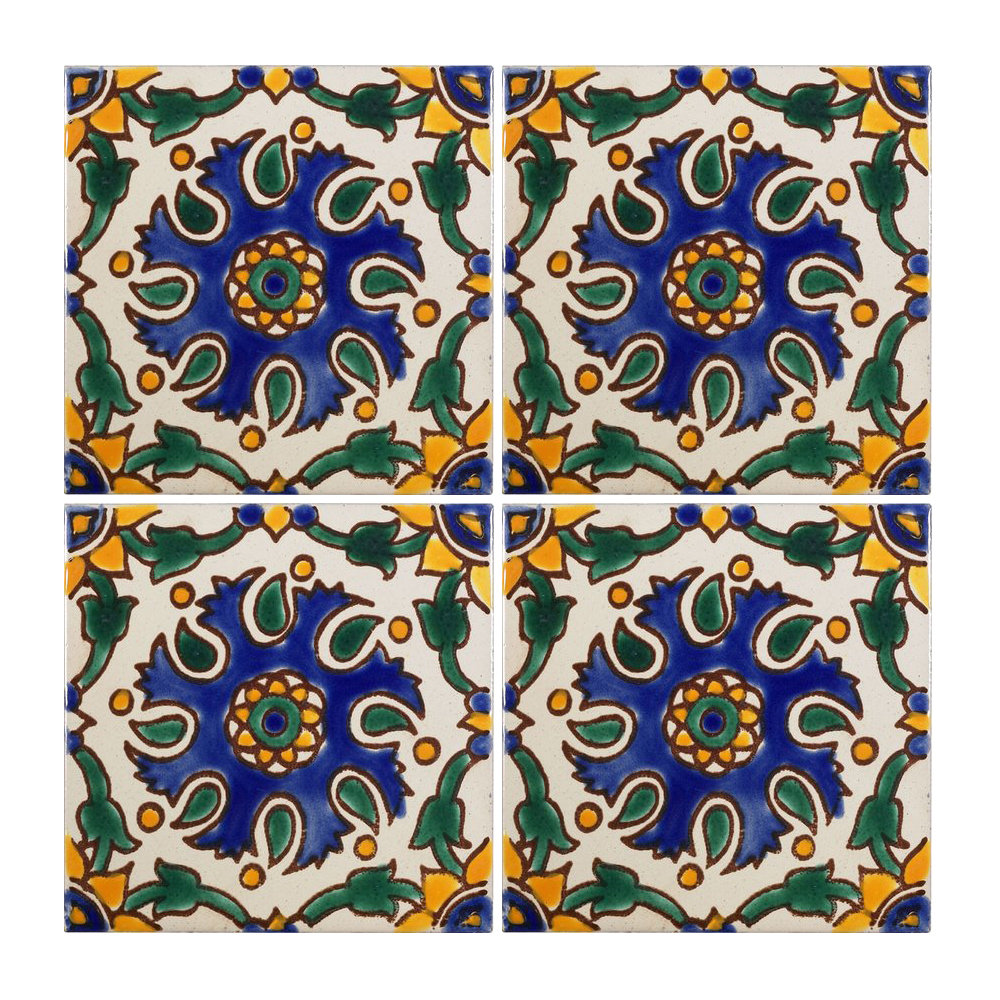 Casablanca Market Mediterranean 4" x 4" Ceramic Seville Decorative Tile ...