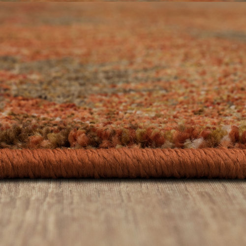 Patina Vie Studio Performance Orange/Turquoise Blue Rug & Reviews | Wayfair