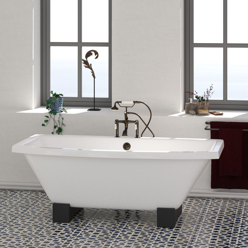 Barclay Athens 67'' x 31'' Freestanding Soaking Cast Iron Bathtub | Wayfair