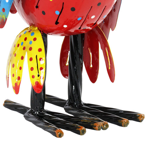 Exhart Colorful Metal Garden Bird Statue, 19 Inch | Wayfair