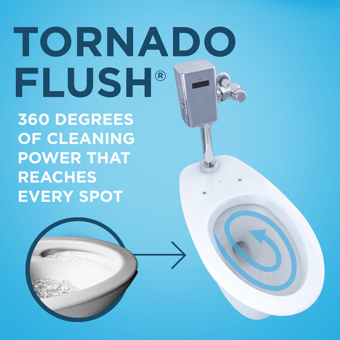 TOTO Tornado Flush Commercial Flushometer Wall-Mounted Toilet with ...