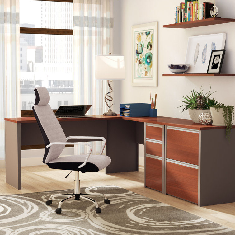 Orren Ellis Aurea 4 Piece L-Shape Computer Desk Office Set & Reviews ...
