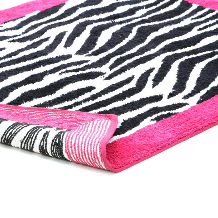Sweet Jojo Designs Zebra Cotton Pink/Black/White Rug & Reviews | Wayfair