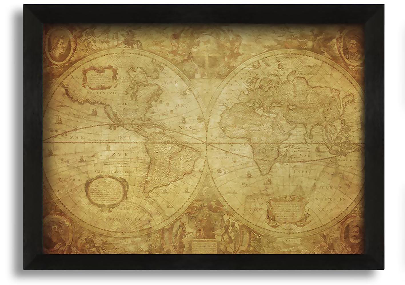 Borough Wharf The Map Of The World Vintage - Picture Frame Graphic Art ...