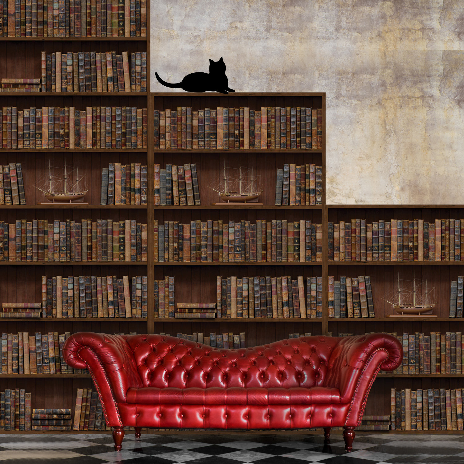 Ebern Designs Vintage Library Wall Decal & Reviews | Wayfair