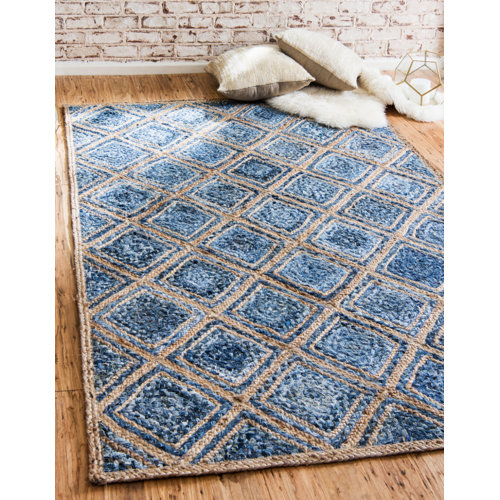 Dakota Fields Gleason Hand-Braided Blue Area Rug & Reviews | Wayfair