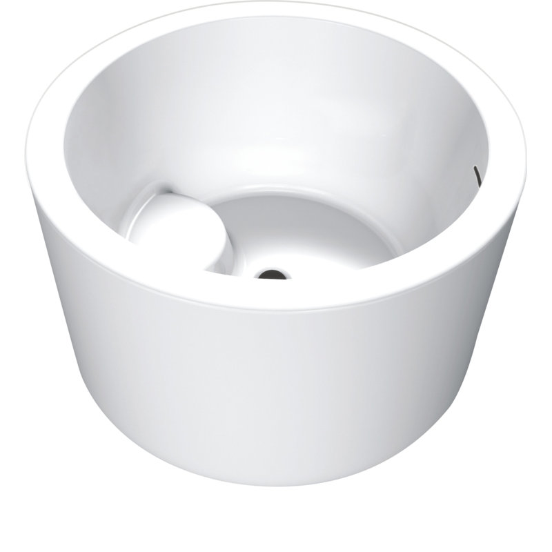 HEATGENE 41.14'' x 41.14'' Freestanding Soaking Acrylic Bathtub ...