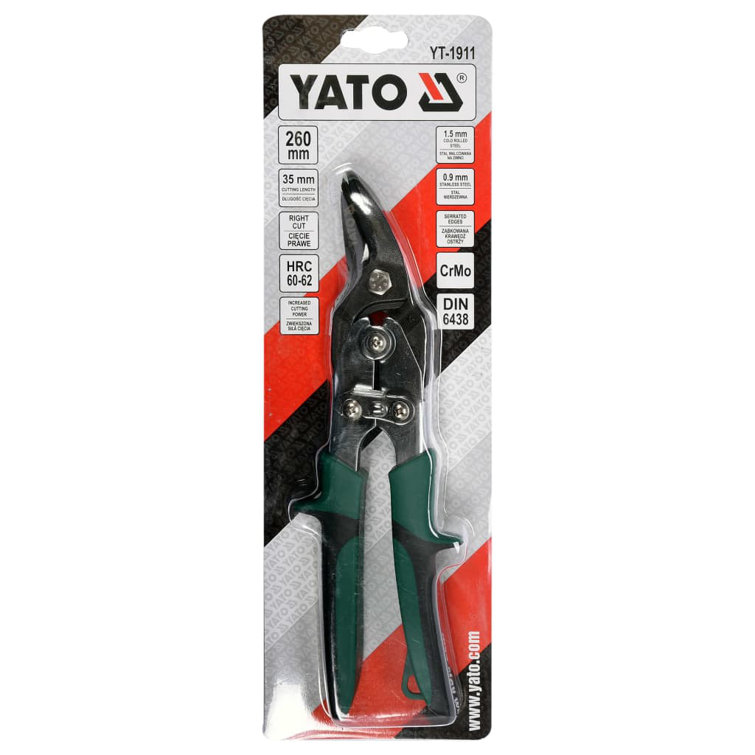 vidaXL Yato Figure Tin Snips Right 260mm Green | Wayfair.co.uk