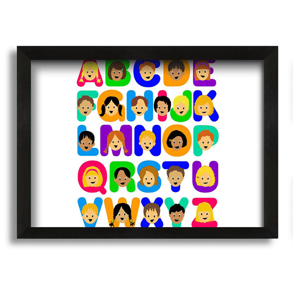 Maturi Alphabet Children White - Picture Frame Typography on Canvas ...