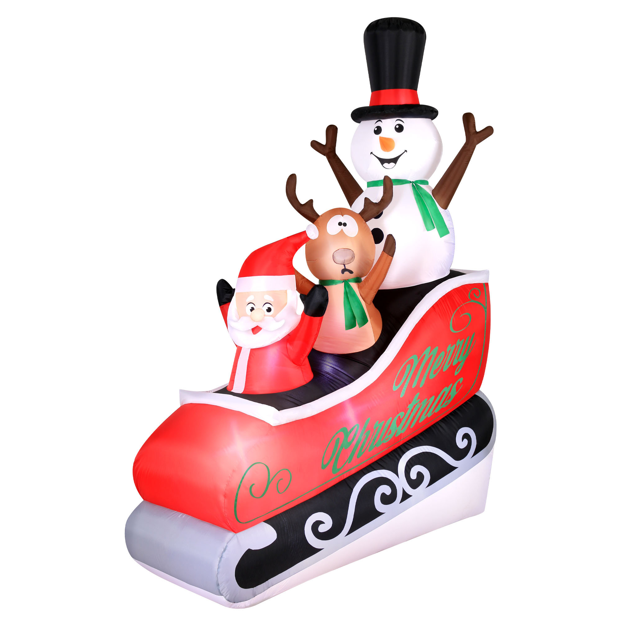 The Holiday Aisle® Garmaise Santa Sleigh Ride Inflatable | Wayfair