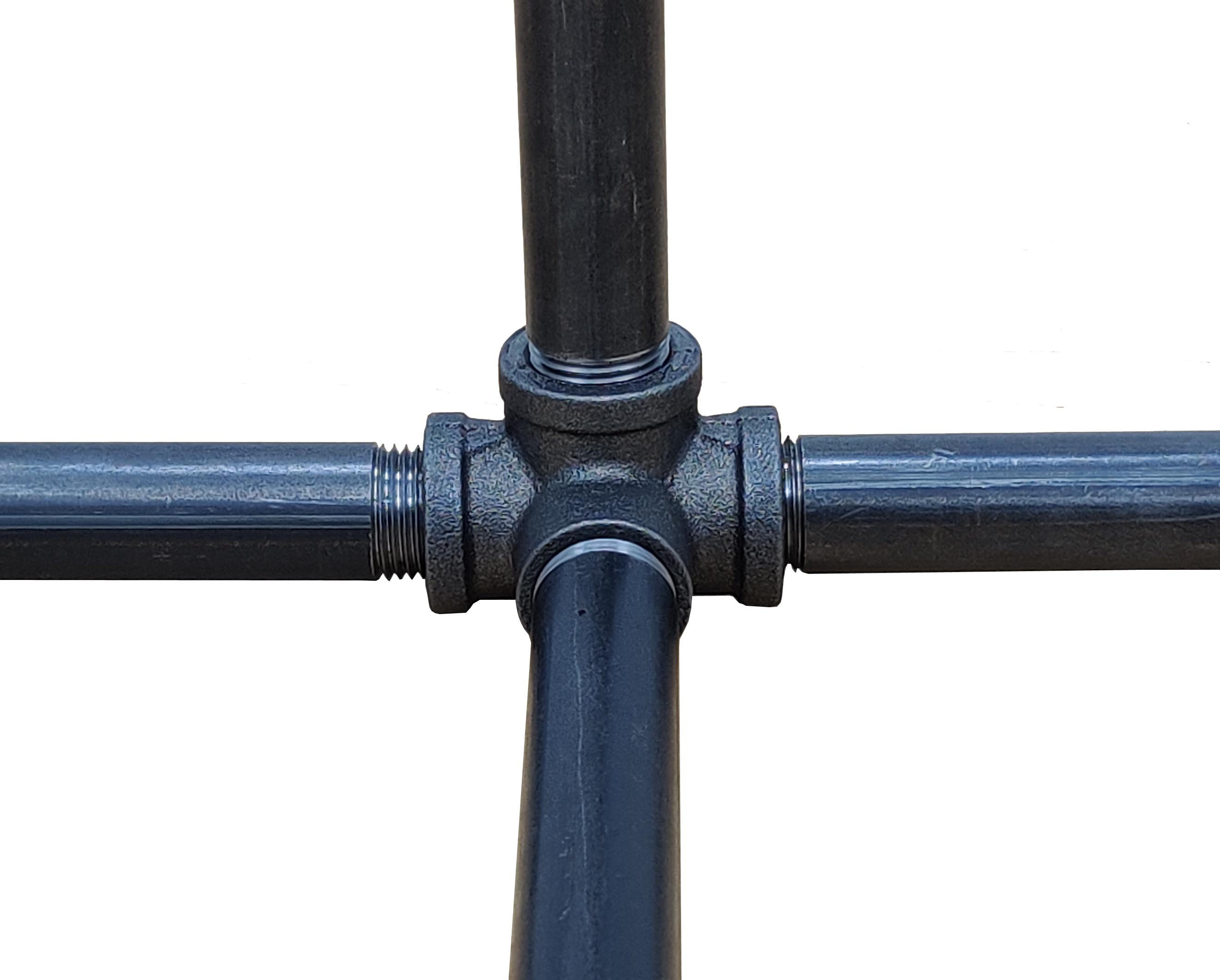 FixtureDisplays 1/2" Black Pipe 4-Way Connector With 4 Mounting Holes ...