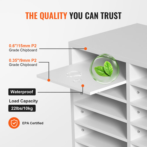 VEVOR 12 Compartments Office Mailbox with Adjustable Shelves | Wayfair