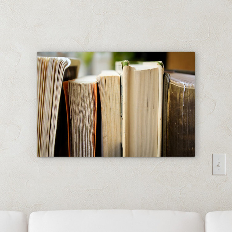 Ebern Designs Books On Canvas Photograph | Wayfair