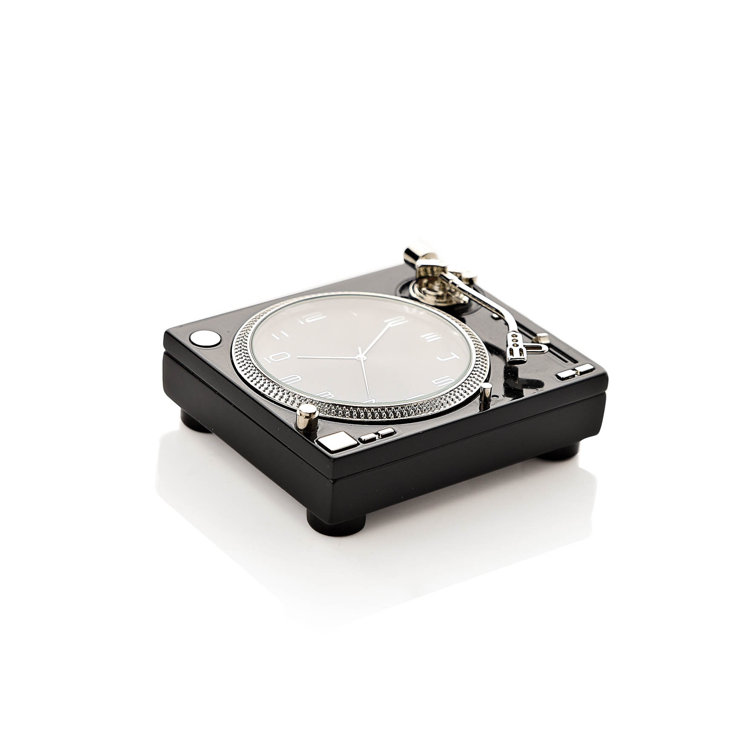 Borough Wharf Wm.Widdop Miniature Clock Record Player Black | Wayfair.co.uk