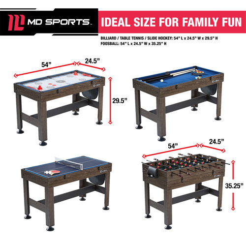 MD Sports 4 in 1 54" Multi Game Table & Reviews | Wayfair