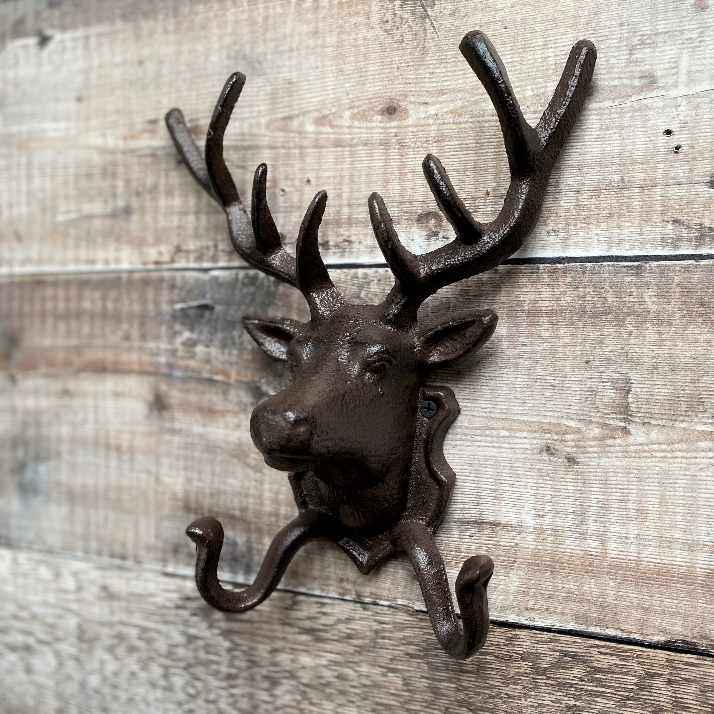 Union Rustic Cast Iron Stag Head Wall Coat Hook Rack | Wayfair.co.uk