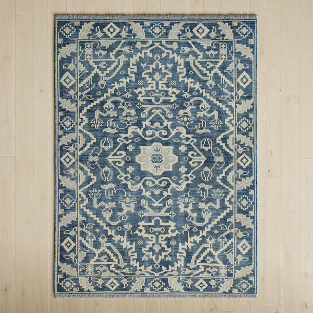 Addie Handmade Wool Teal/Navy Rug & Reviews | Birch Lane