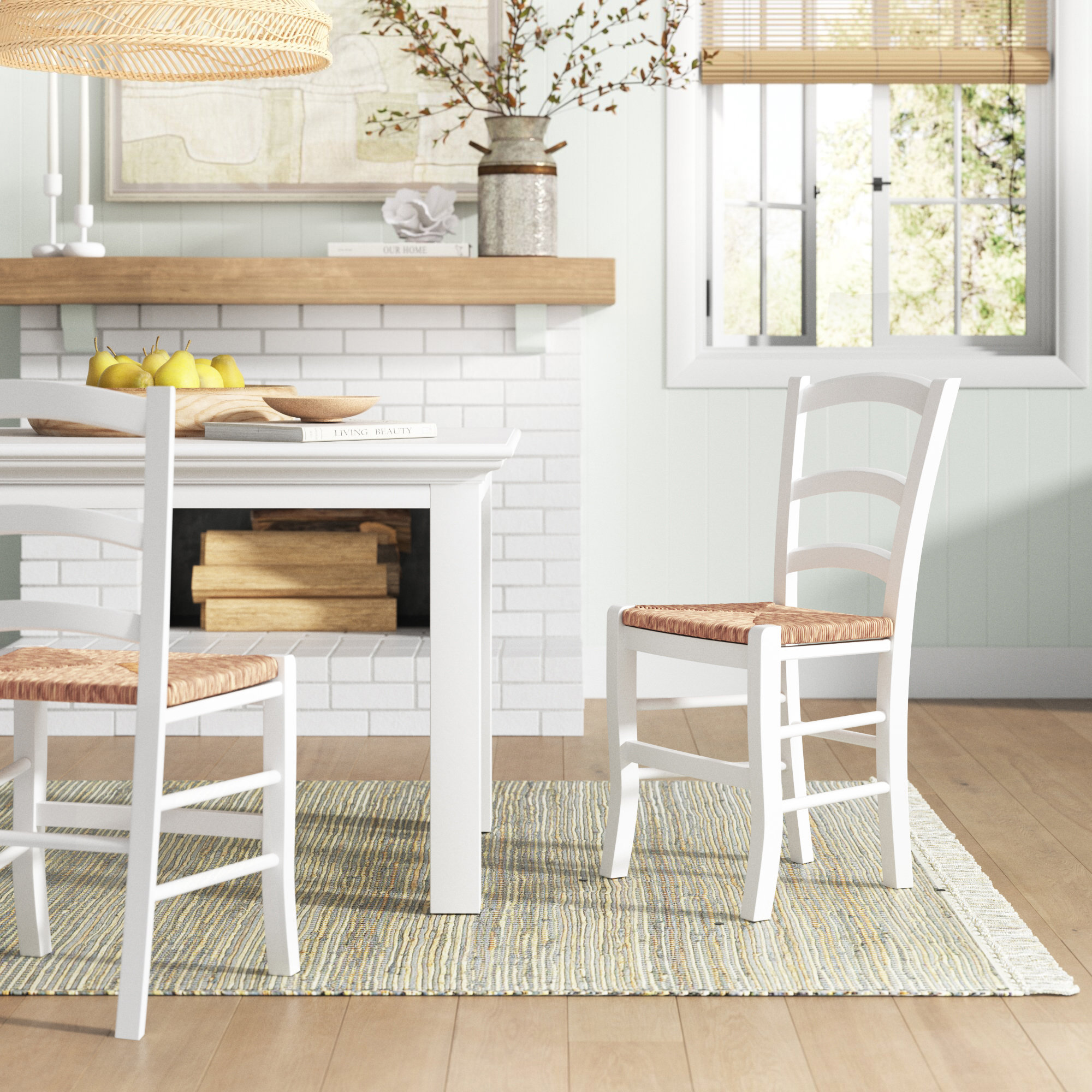 George Oliver Solid Wood Ladder Back Side Chair & Reviews | Wayfair