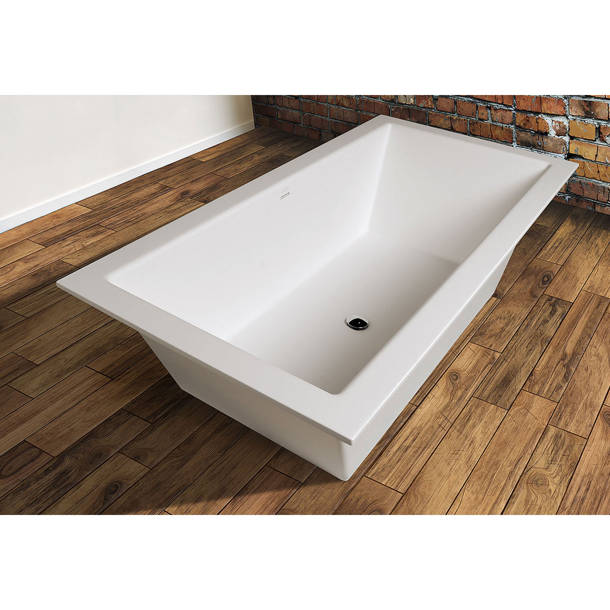 StreamlineBath 66.9'' x 31.5'' Freestanding Soaking Solid Surface ...