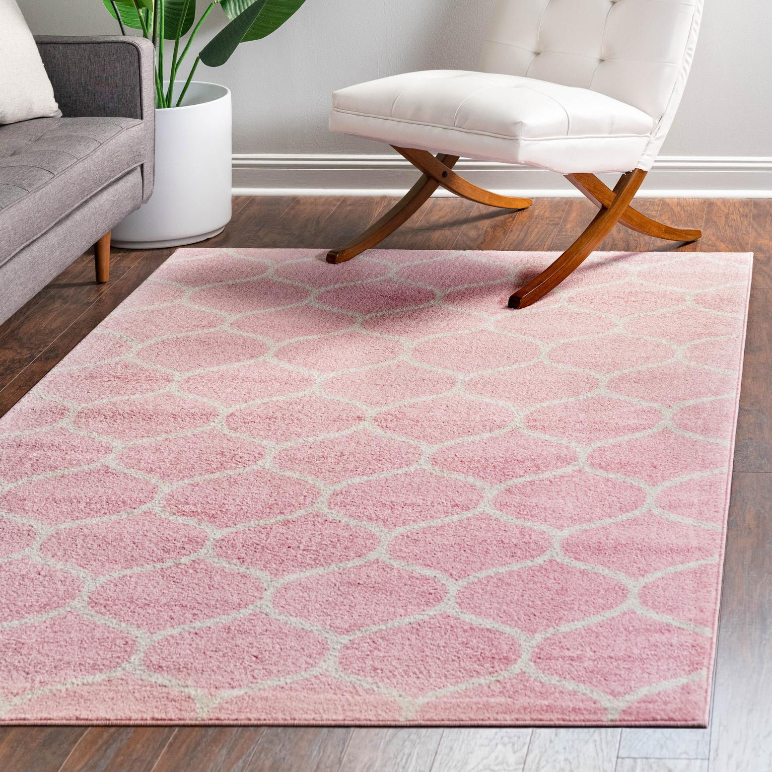 Bungalow Rose Llanet Geometric Pink Area Rug & Reviews | Wayfair