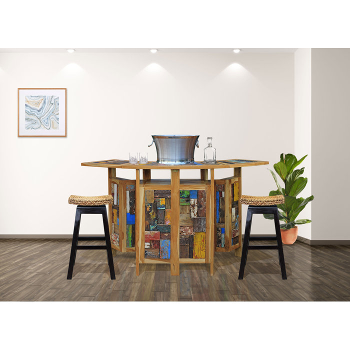 Loon Peak® Barnes Teak Home Bar & Reviews | Wayfair