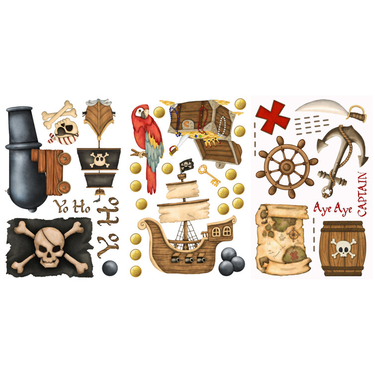 Borders Unlimited Pirate's Treasure Super Jumbo Appliqué Wall Decal ...