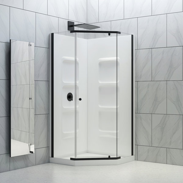 A&E Bath and Shower Nevada 40" W x 40" D x 74" H Neo-Angle Square ...