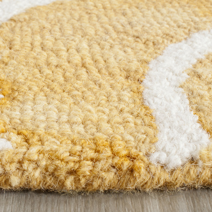 House of Hampton® Handmade Wool Yellow/Ivory Rug & Reviews | Wayfair