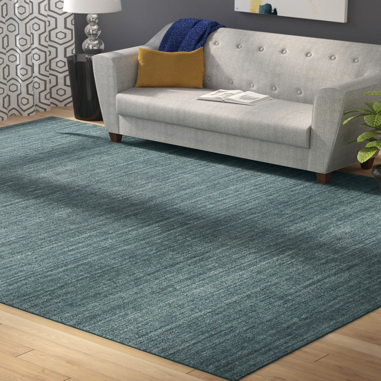 Ebern Designs Melisa Handmade Handwoven Wool Blue Area Rug & Reviews ...