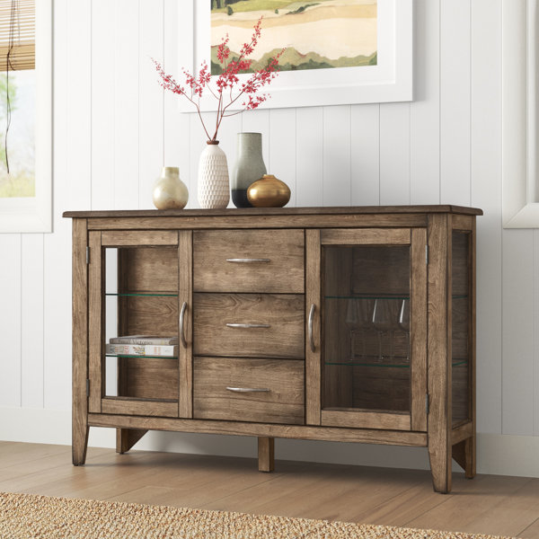 Sand & Stable Esporta 54'' Wide 3 Drawer Rubberwood Solid Wood ...