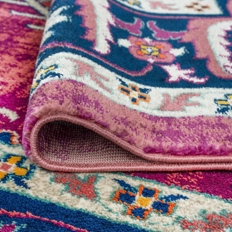 Bungalow Rose Depew Performance Purple/Gold/Blue Rug & Reviews | Wayfair