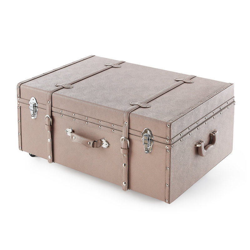 DormCo Texture Brand Trunk - Stone Taupe Raindrops | Wayfair