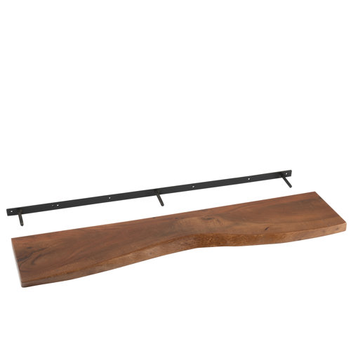Union Rustic Basque Acacia Solid Wood Floating Shelf | Wayfair.co.uk