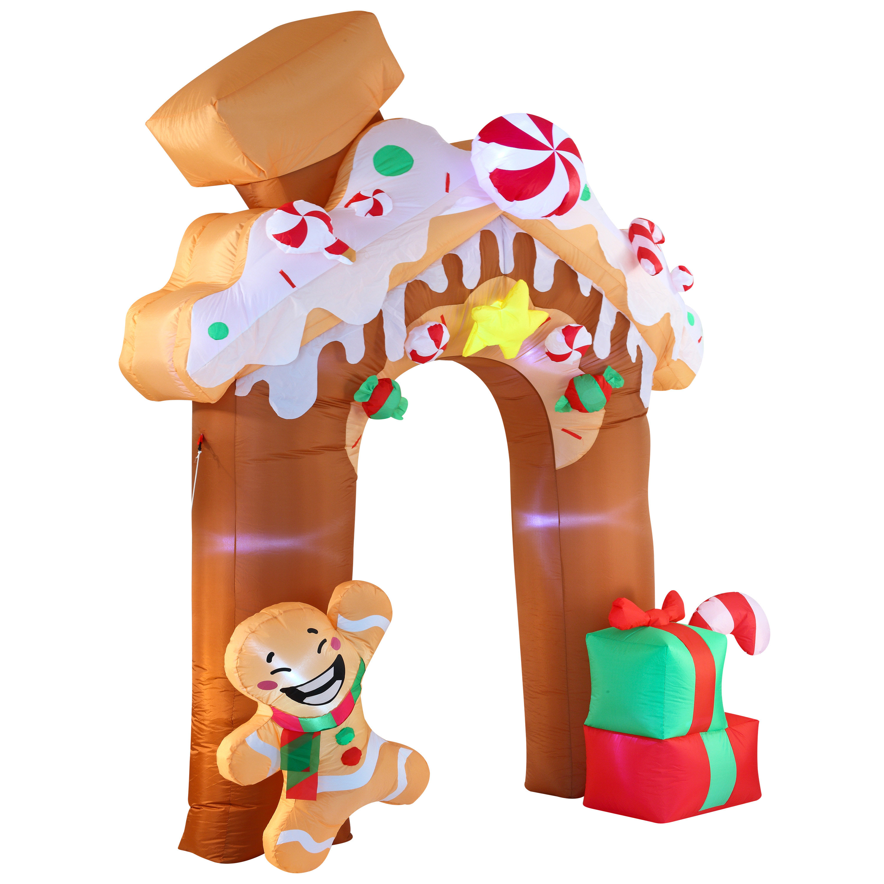 The Holiday Aisle® Gingerbread House Archway Inflatable | Wayfair