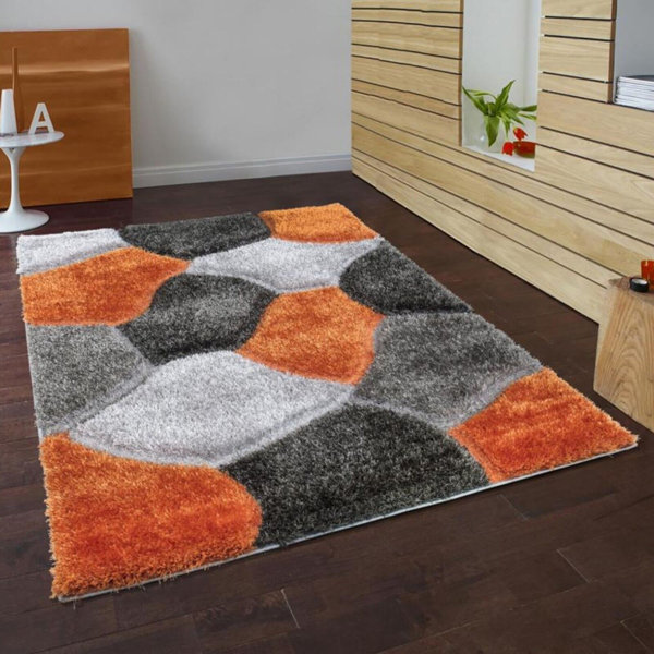 Ivy Bronx Bernessa Orange Grey Rug | Wayfair.co.uk