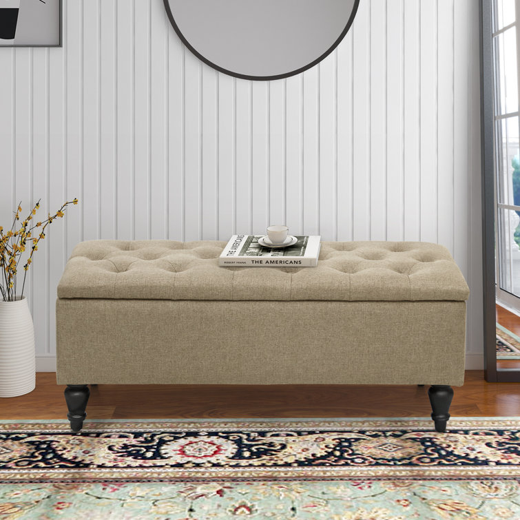 Alcott Hill® Aireen Upholstered Flip Top Storage Bench | Wayfair
