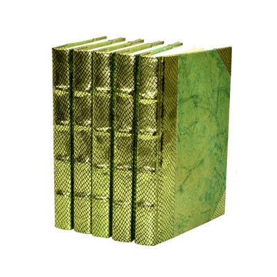 Leather Books 5 Piece Exotic Metallic Decorative Book Set | Perigold