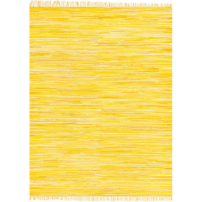 Highland Dunes Pringle Striped Hand-Woven Cotton Yellow Area Rug ...