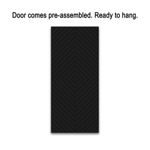 Calhome Paneled Manufactured Wood and Metal Painted Barn Door with ...