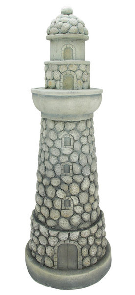 Northlight 28" Weathered Light Sea Blue Stone-Inspired Lighthouse ...