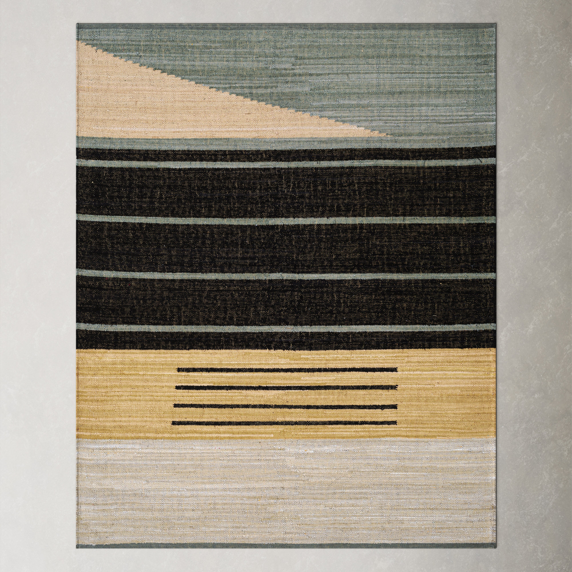 AllModern Avenue Handmade Flatweave Cotton Black Rug & Reviews | Wayfair