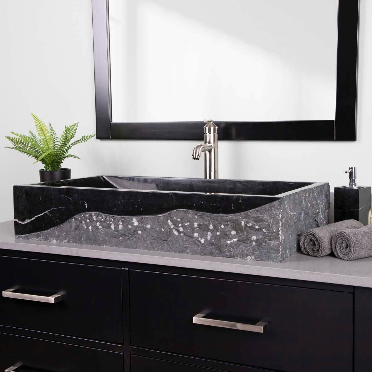 Chevington Iseo 30 Inch Marble Rectangular Vessel Sink 15.75'' Marble ...